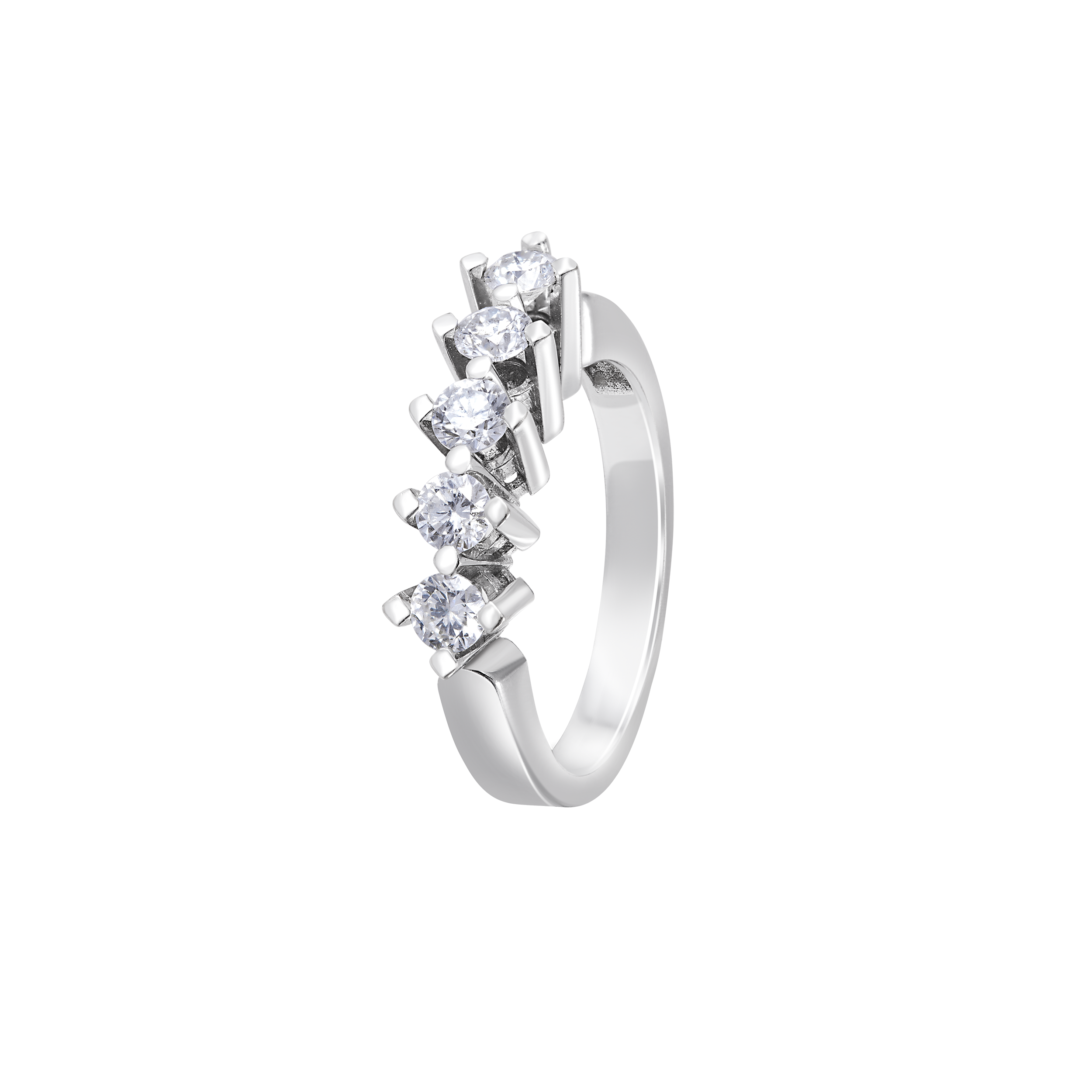 Ring White Gold 5 Diamonds – The Art Zone